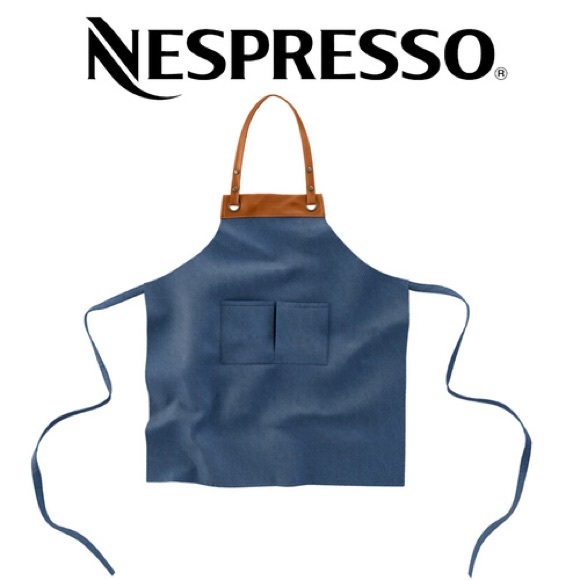 Nespresso | Kitchen | Nespresso Logo Barista Apron Denim Vegan Leather ...